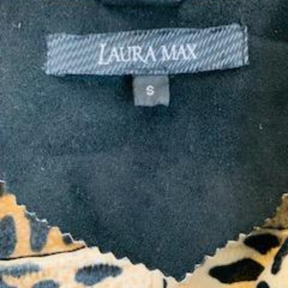 Laura Max | Jackets & Coats | Laura Max Leopard Print Black Mole Skin ...
